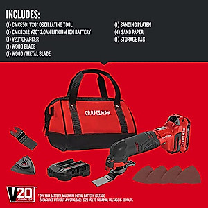 CRAFTSMAN V20 Cordless Oscillating Multi-Tool Kit (CMCE501D1)