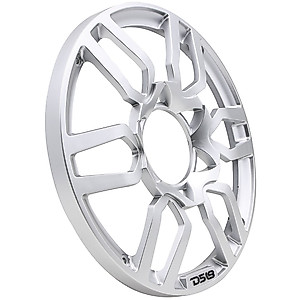 DS18 PRO-GRILL10 Speaker Cover - 10-Inch Car Audio Plastic Universal Speaker Grill Cover, Cover and Protect Your Speakers - Silver - Set of 2