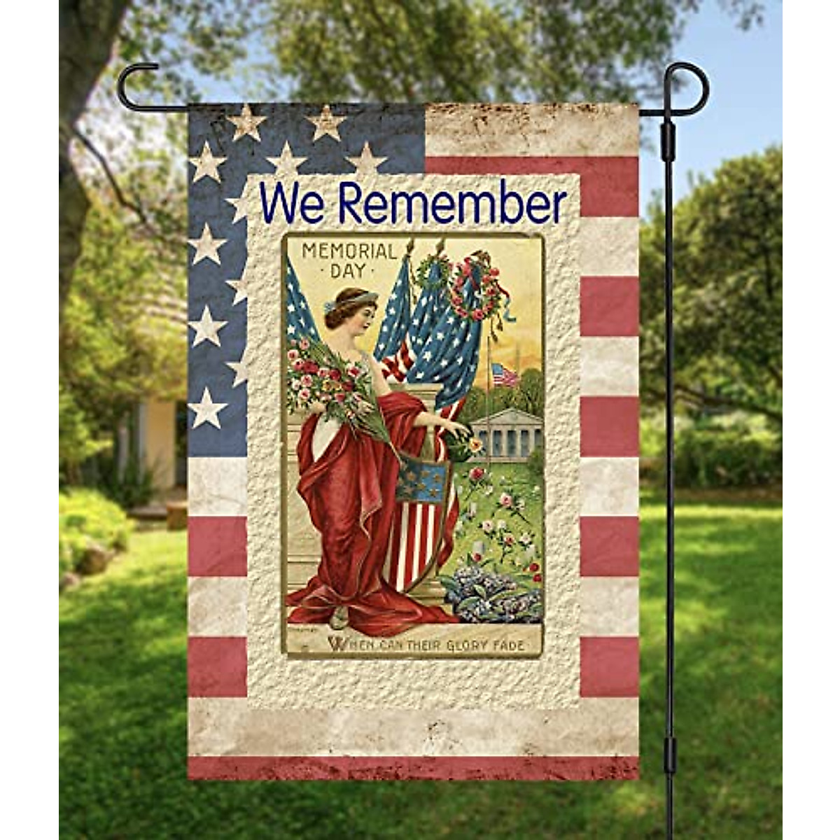 We Remember Memorial Day Flag - 12 x 18 Memorial Day Garden Flag - Memorial Day Decorations Outdoor Flag - Patriotic Garden Flags 12 x 18 Double Sided - Memorial Day Flags by Jolly Jon