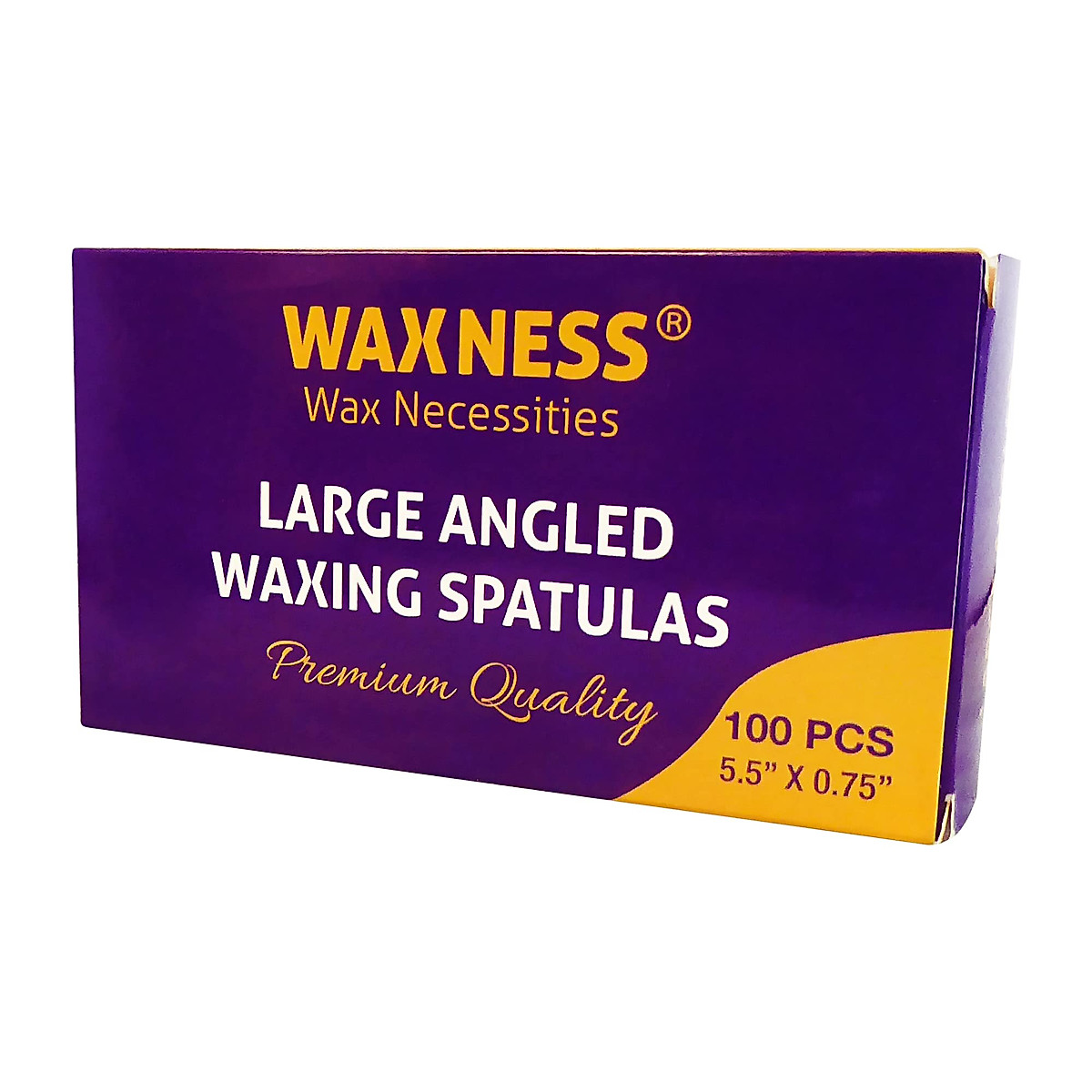 Waxness Body Waxing Wooden Angled Spatula Applicator 100 Pk