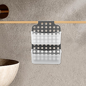 Cabilock Shower Organizer Bathroom Organizer,bathroom Wall Storage Basket Double Layer Adjustable Hanging Shampoo Basket