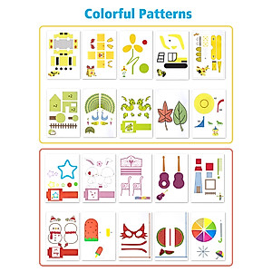 3D Pen Printing Drawing Book, Reusable Colored 40 Pattern Thick Paper Templates with Two Clear Plate, 3D Painting Graffiti Stencils for Kids DIY Gifts, Vomika (Good Time)