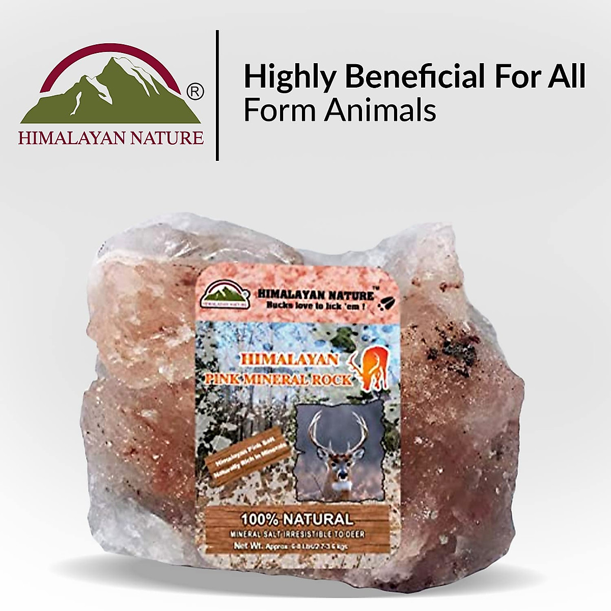 Himalayan Nature Animal Licking Pink Salt Rock Lick Deer| 5 Pound
