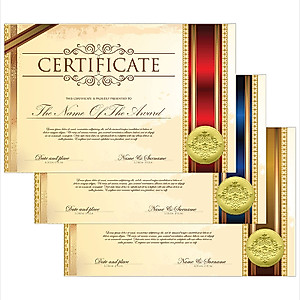 100 Pieces Embossed Gold Foil Certificate Seals Envelope Gold Foil Seals Embossed Stickers for Wedding Invitations Certificates Envelopes Students, Flower Pattern