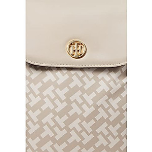 Tommy Hilfiger Nina II Flap Backpack Bias Printed Smooth Nylon Fawn Tonal One Size