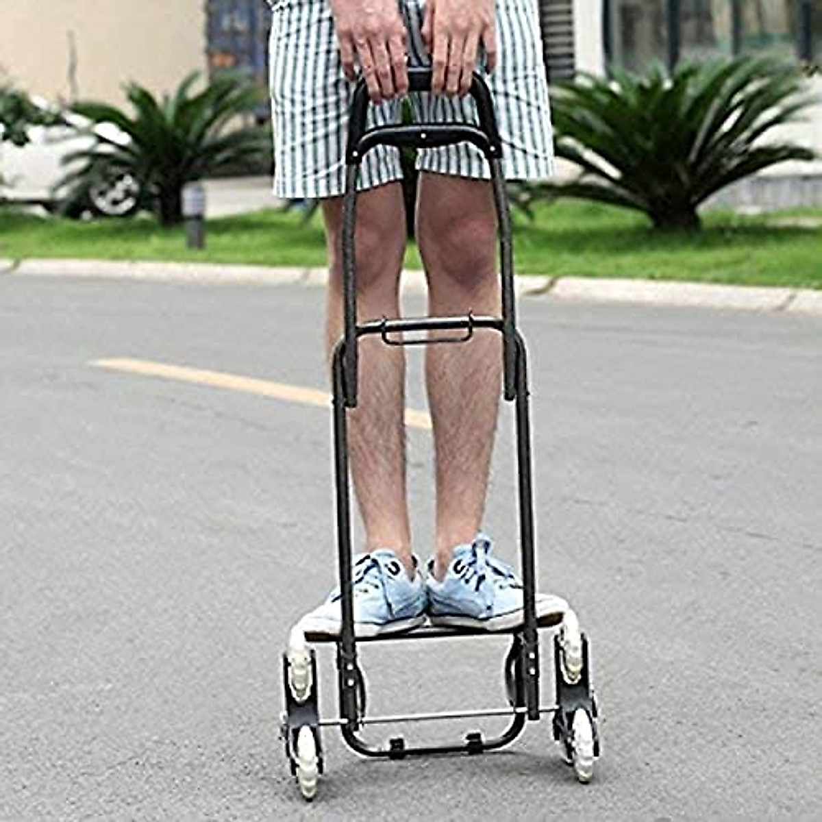 Portable Convenient Trolleys Lightweight 3 Angle Wheel Climbing Shopping Cart Wheel Rolling Push Trolly Waterproof Bag Coffee Color Lucar