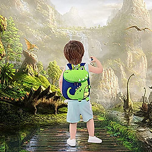 Bluboon Toddlers Backpack for Girls Cute Preschool Backpack 3D Schoolbag Toddler Bookbag for Kids (Dinosaur Green)