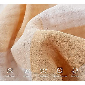 MoreverSparn 70% Bamboo 30% Cotton Muslin Throw Blanket, Buffalo Check Pattern, Soft and Breathable Gauze, Khaki Gingham Bedding