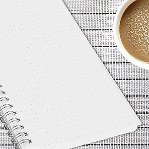 Labkiss Dot Grid Notebook Spiral, A5 Dotted Bullet Grid Journals Bulk, 80 Sheets per Book, Thick Paper Travel Journal Set for Travelers, Students, Office, Wirebound Diary Planner, 5.7x8.3 inch, 4 Pack