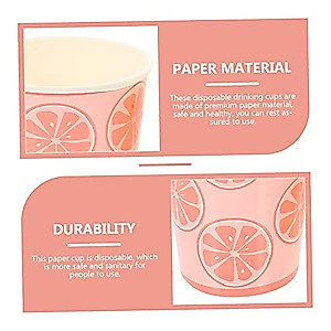 IFANLANDOR 8Pcs Lemon Paper Cups fruit party supplies tableware espresso paper cups hot coffee paper cups vasos para cafe desechables paper drinking cups lemon cups gold leaf Disposable