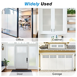 Haton Window Privacy Film Frosted Glass Film for Bathroom, Static Cling Sun Heat Blocking Window Clings, Opaque Frosting Coverings Tint for Home Door, Non-Adhesive, Pure 17.5" x 78.7"