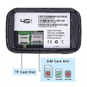 High Eagle 4G Mobile WiFi Router, WiFi Mobile Hotspot Unlocked Wireless Internet Router with SIM Card Slot for Outdoor Travel Support B2/B4/B5/B12/B17 Network Band