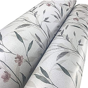Taamall Simplemuji Gray Leaves Self Adhesive Adhesive Paper Shelf Liner Funitures Dresser Drawer Cabinet Decor 17.7 Inch by 100 Inch
