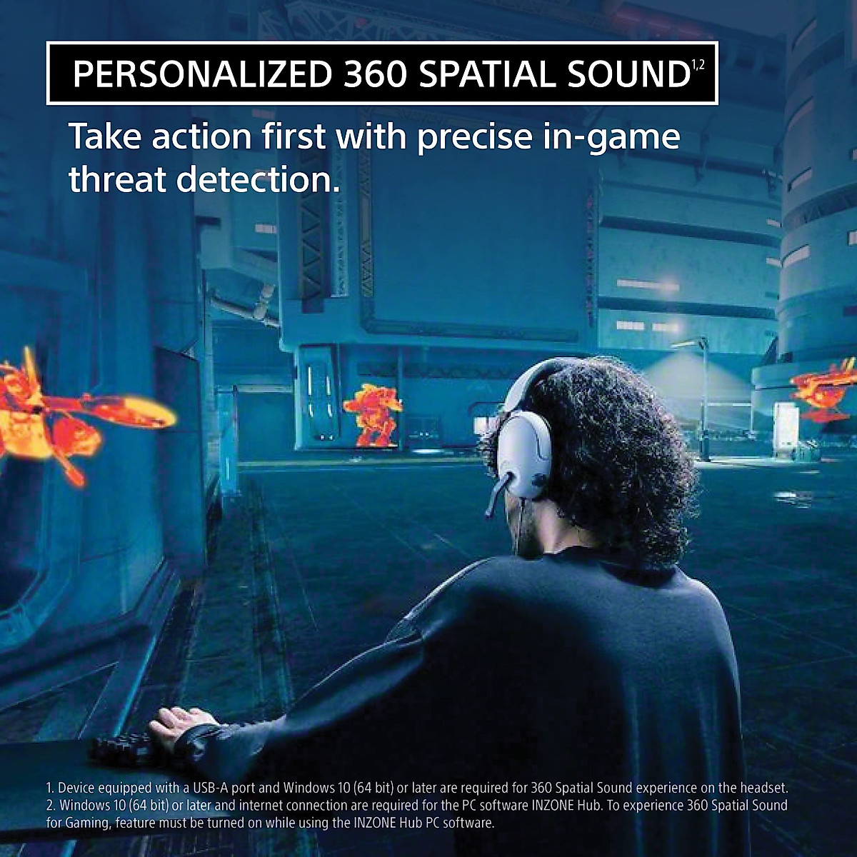 Sony-INZONE H3 Wired Gaming Headset, Over-ear Headphones with 360 Spatial Sound, MDR-G300,White