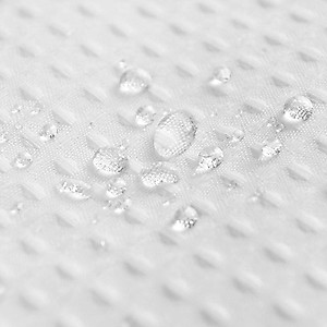 Waffle Weave Fabric Shower Curtain Hotel Spa Luxury - White Heavyweight Shower Curtains for Bathroom with Cloth Pique Pattern, Water Repellent, 71 x 72 Inches Decorative Bathroom Curtain