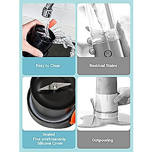 Portable Blender, Haimmy Stainless Steel Personal Blender for Smoothies and Shakes One-handed Fresh Juice Blender Cup USB Charging Mini Blender Ice Crusher for Gym, Travel, Office