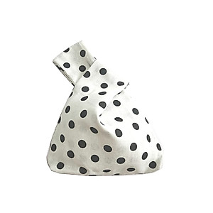 Chezi Women's Cute Pattern Knot Bag Small Size (polka dot)