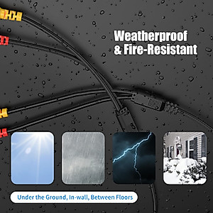 EKYLIN 16FT 5M Pre-Made 2-in-1 BNC Video + Power DC Extension Cable for CCTV Security Camera Home Surveillance Closed-Circuit TV System