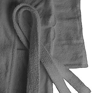Superior Men's Traditional Premium Turkish Cotton Lightweight Long Bathrobe with Pockets- Large-X Large, Grey