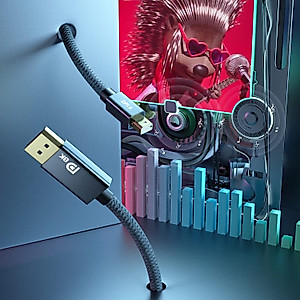 ULT-WIIQ 8K Mini DisplayPort to DisplayPort Cable 6.6ft, Mini DP to DP 1.4 Cable, Support 8K@60Hz, 4K@144Hz, 2K@240Hz, Gold-Plated Thunderbolt 2 to DP Cord for MacBook Air/Pro, Surface Pro, Monitor