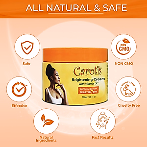 CAROTÏS, Skin Brightening Cream – 300ml / 10.14fl oz – 7 Day Night Cream for Uneven Skin Tone, with Vitamin A