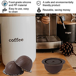 5pcs Reusable Pods for Nespresso Machine, 150ml Refillable Coffee Capsule with 2 Silicone Lids, 1 Spoon, 1 Brush, Compatible with Nespresso