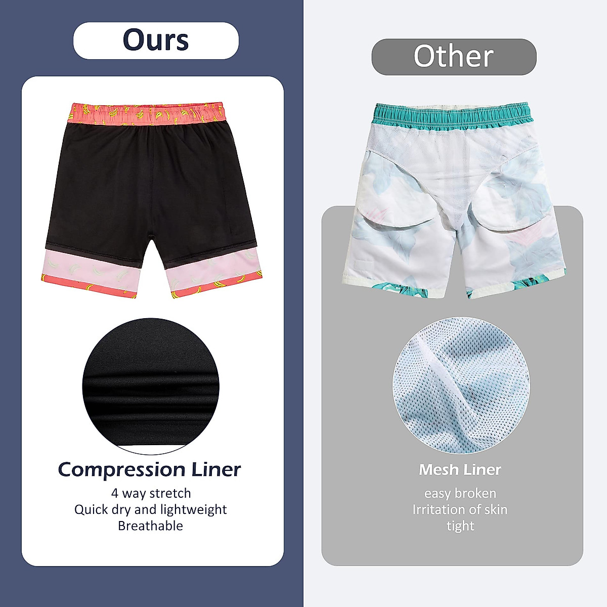 American Trends Mens Swimsuit Trunks Quick Dry Beach Shorts Men's Swimwear Bathing Suit Summer Swimming Clother Banana L