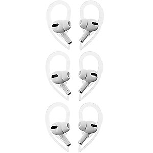 ALXCD Ear Hooks Replacement for Air Pods Pro, Anti-Slip Adjustable Over-Ear Soft TPU Earhook [Anti Slip][Anti Lost], Compatible with AirPods Pro AirPods1 AirPods2 Headphones, 3 Pairs Clear