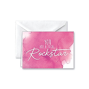 Paper Frenzy Watercolor Appreciation Thank You Note Cards and White Envelopes - 25 pack