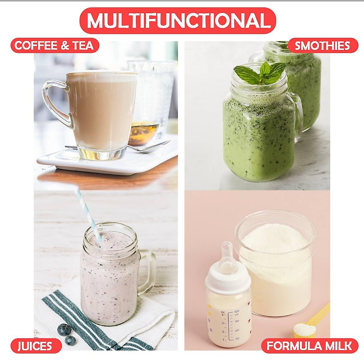 CABRYONE Formula mixer Superwhisk Handheld Milk Frother-Formula Maker Machine-Milk Frother Handheld Baby Formula Maker for Foam Making-Best Coffee with High Speed Milk Foamer for Hot and Cold Drinks.