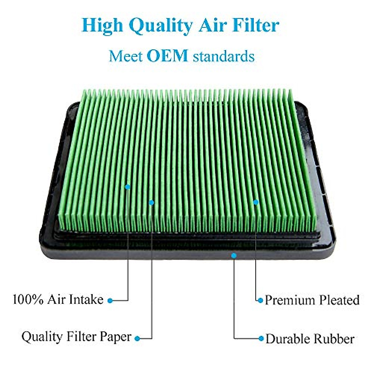 HEYZLASS GCV160 Air Filter + Pre Filter, Compatible with Honda Engine GC160 GC190 GCV190 GX100 17211-zl8-023, Replace Lawn Mower Flat OEM Air Cleaner