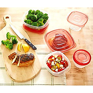 Rubbermaid TakeAlongs Meal Prep 50-Piece Food Storage Containers, Red