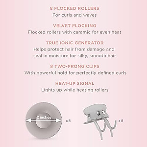 INFINITIPRO BY CONAIR Hot Roller Set with Ionic Generator, Eight 2-inch Jumbo Rollers plus Eight 2-prong clips