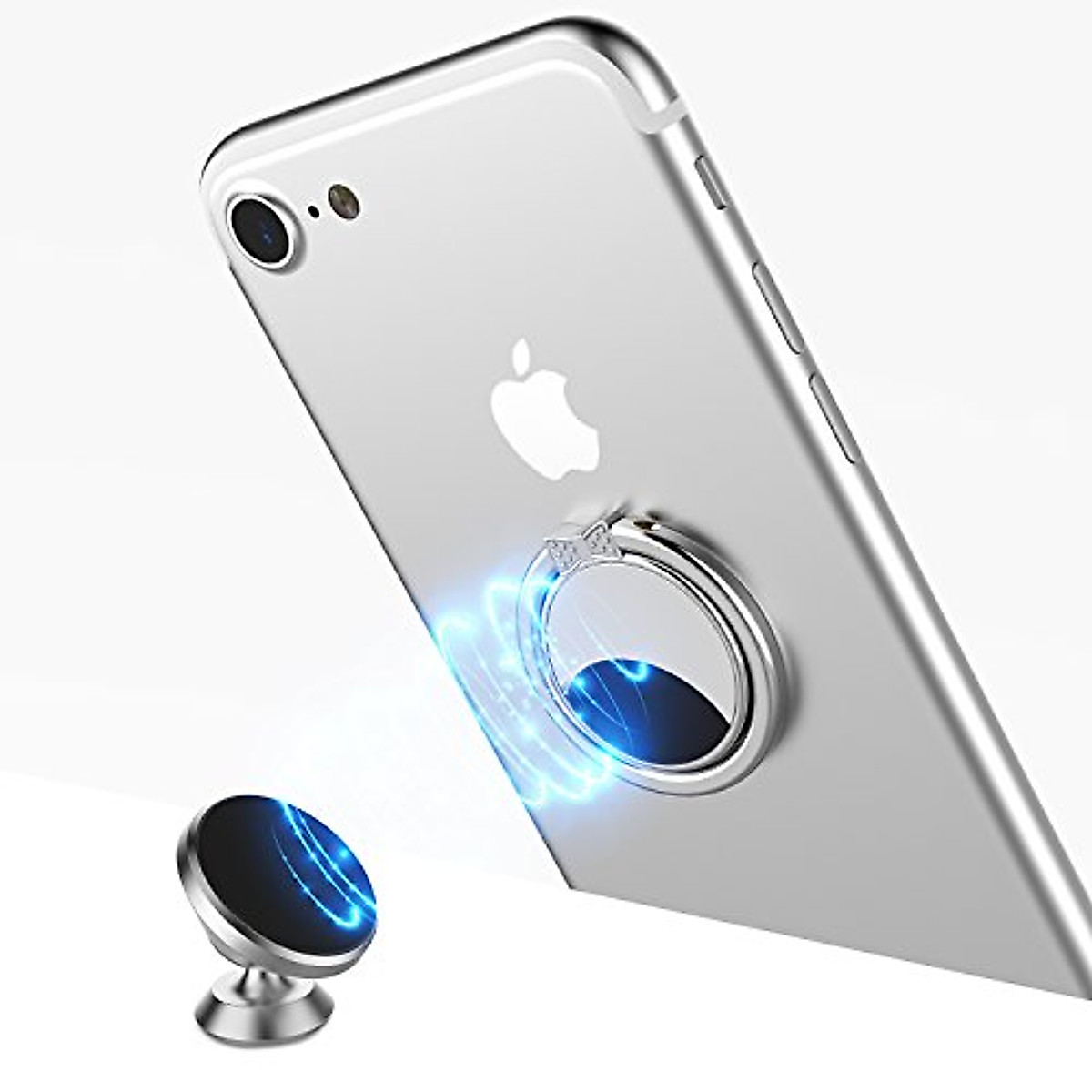 VASIVO Mirror Phone Ring Holder, 360° Swivel Ring Holder Finger Holder Holder for iPhone 7/7 Plus, Galaxy S8/S8 Plus and Other Smartphones (Silver)