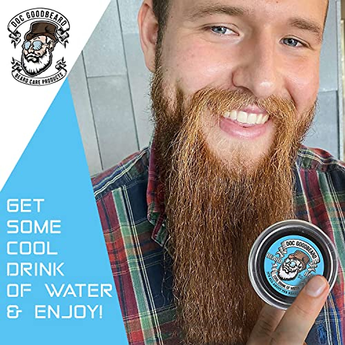 Doc Goodbeard Beard Growth Kit Includes Beard Balm and Beard Oil for Men - Natural, Organic, Softer, Smoother, Moisturized, Leave in Beard Conditioner for Men (Cool Drink of Water)