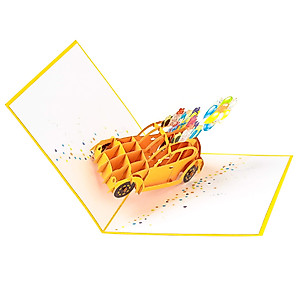 PopLife Yellow Bug 3D Pop Up Card - Happy Birthday Surprise, Congratulations, Thank You, Get Well Soon - for Friends, for Teacher, for Grandkids, for In-Laws