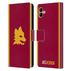 Head Case Designs Officially Licensed AS Roma Home 2023/24 Crest Kit Leather Book Wallet Case Cover Compatible with Samsung Galaxy A04 (2022)