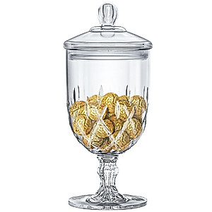 baflovga Candy Jars with Airtight Lids, 71 OZ Acrylic Cookie Jars, Plastic Apothecary Jars, Elegant Storage Canisters for Candy Buffet, Bathroom, Party, Wedding, Break-Resistant, Clear