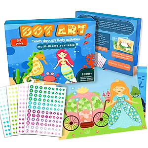 Dot Sticker Art, Crafts for Kids Ages 4-8, Toddler Arts and Crafts Kit for Toddlers-Easy Art Activity Craft for Toddlers Ages 3 to 7-Builds Fine Motor Skills & Hand-Eye Coordination, Toddler Crafts