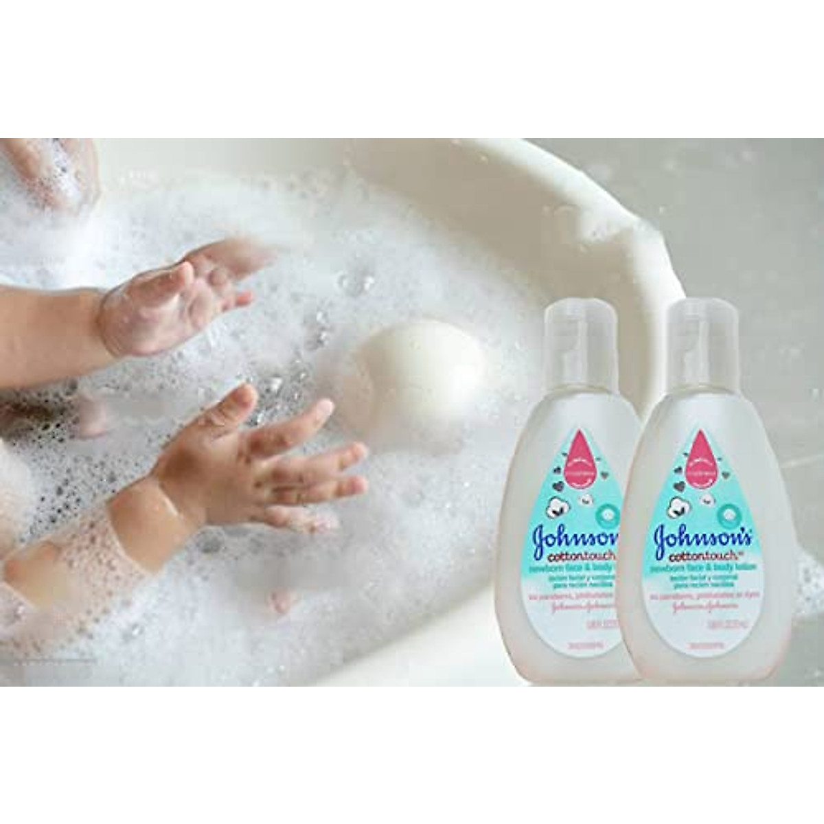 Johnson's CottonTouch Newborn Baby Wash & Shampoo, 0.85 oz, 25ml (Pack of 12)