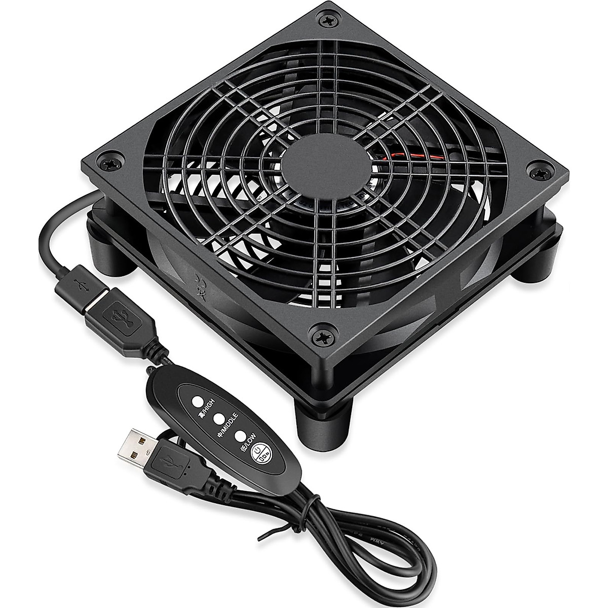 GDSTIME Quiet 120mm Router Fan Cooler, DC 5V USB Powered for Modem TV Box Receiver DVR PlayStation Xbox Computer Cabinet Cooling
