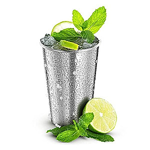 KISEER 5 Pack 16 Ounce Stainless Steel Pint Cups Shatterproof Cup Tumblers Unbreakable Metal Drinking Glasses for Bar, Home, Restaurant