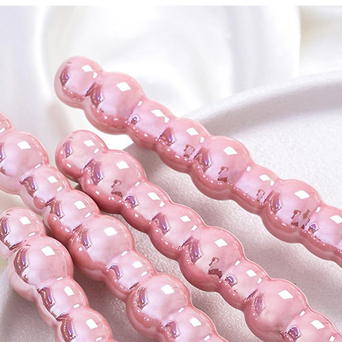 2Pcs Pearl Flatware Set, Creative Stainless Steel Flatware Pearl Ceramic Handle Silverware Tableware for Kitchen Hotel Home Steak Knife Dessert Spoon Dishwasher