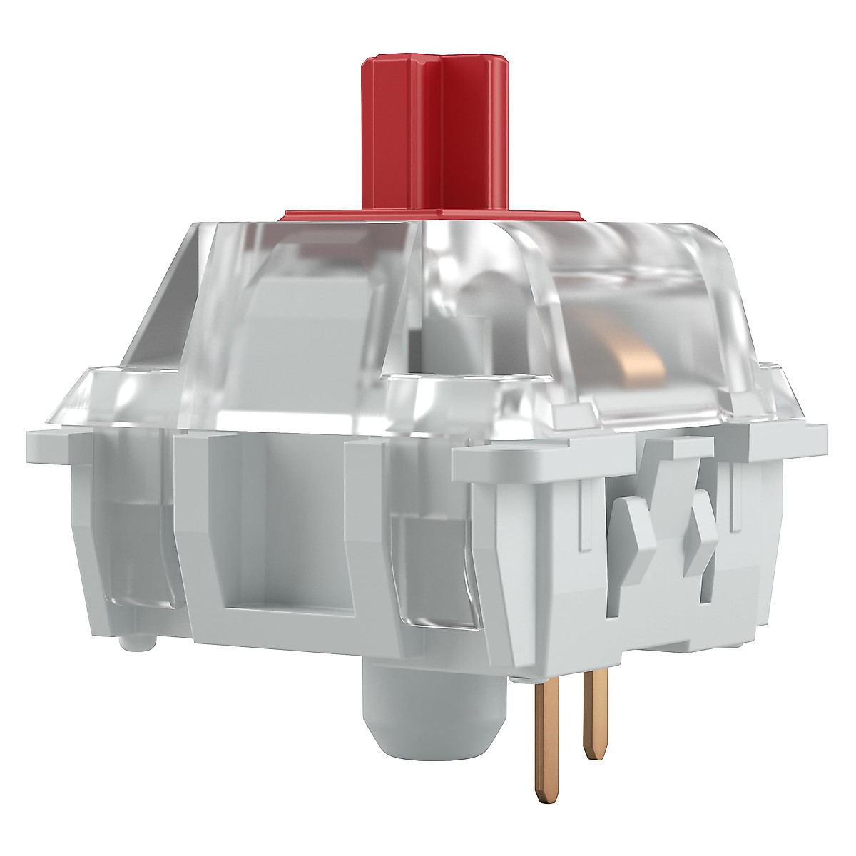 Gateron Linear Switches x Glorious 120 PCS - for Mechanical Keyboards, Gaming and Programming, 3-Pin, Transparent with Red Stem, LED-SMD Compatible