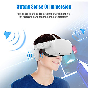 AMVR Silicone Ear Muffs for Meta Quest 2 VR Headset to Enhanced Headset Sound, for Quest 2 Accessories Headphone Extension Cover (Gray, 1 Pair)