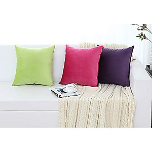 Jeneoo Comfy Soft Velvet Throw Pillow Covers for Sofa Couch, Decorative Solid Square Cushion Cases for Bedroom Car (Dusty Rose, 16 x 16 Inches, 2 Pieces)