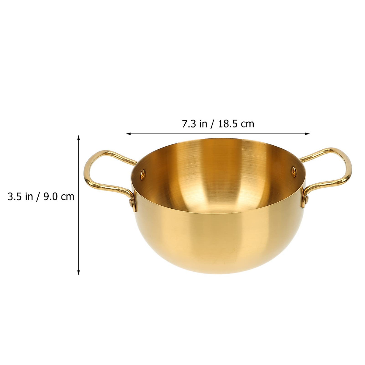 YARDWE 1 Set Ramen Pot Double Handle Milk Pot Instant Cooker Butter Melting Pot Hot Pot Korean Ramen Soup Pot with Lid Noodle Cooking Pot Stainless Steel Outdoor Casserole