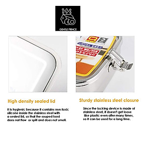 Gentle Prince all Stainless Steel 304 Storage Sealed Container Set 3P (1.0L + 1.3L + 1.7L) for Storing Kimchi through Side Dish Vegetable Made in Korea