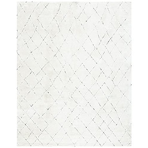 MARTHA STEWART Collection by SAFAVIEHLucia Shag Collection 8' x 10' Light Grey/White MSR0727F Non-Shedding Living Room Dining Bedroom Area Rug