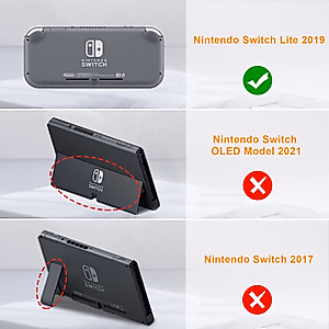 Fintie Kids Case for Nintendo Switch Lite 2019 w/2 Game Card Slots - [Ultralight] [Shockproof] Protective Cover with Ergonomic Grip, Kids Friendly Grip Case for Switch Lite Console, Black
